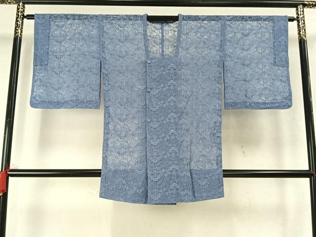 平和屋着物▽道行コート　スリーシーズン　春夏秋　塵除け　草花文　正絹　逸品　AABD0148fy