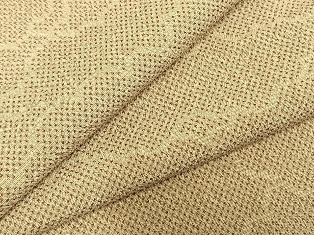 平和屋着物▽本塩沢　単衣　雲取り文　正絹　逸品　AABD0165fy