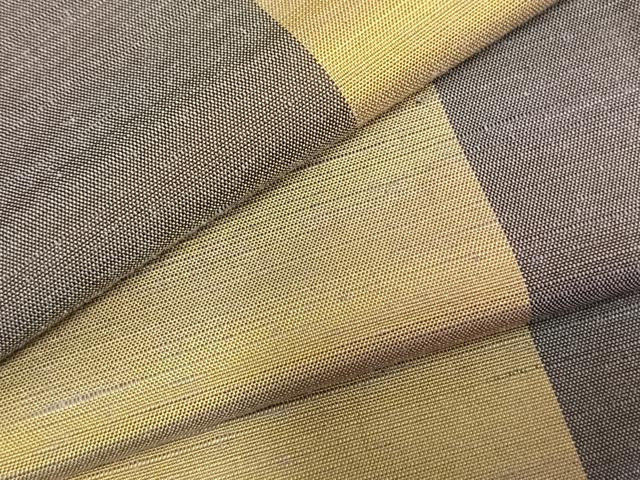 平和屋着物▽上質な紬　単衣　間道　暈し染め　正絹　逸品　AABD0229fy