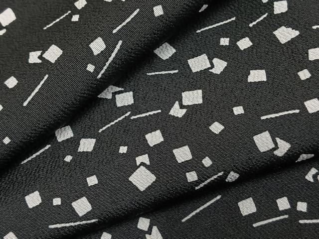 平和屋着物▽洗える最高級着物　＜英＞はなぶさ謹製　小紋　単衣　箔散らし文様　黒地　洗える着物　AABD0366fy