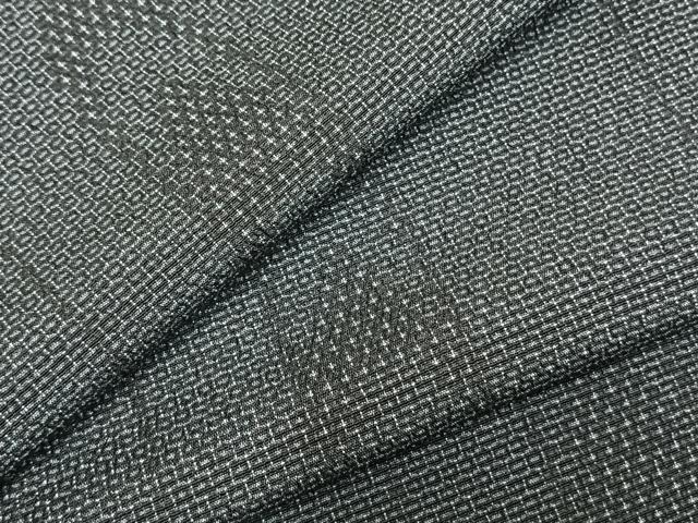 平和屋着物▽本塩沢　単衣　110亀甲　幾何学文様　正絹　逸品　AABD0389fy