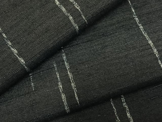 平和屋着物▽上質な紬　単衣　抽象文様　黒地　正絹　逸品　AABD0403fy