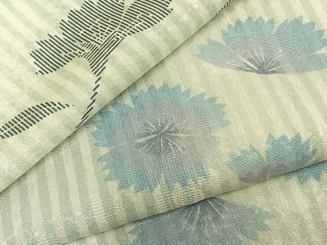 平和屋着物▽小紋　単衣　舞花文　洗える着物　未使用　AABD0412fy