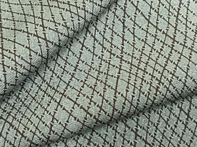 平和屋着物▽上質な小紋　単衣　網目文様　正絹　逸品　AABD0422fy