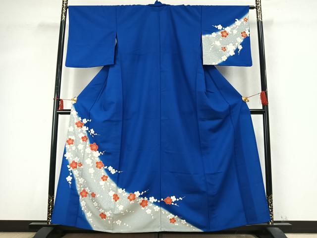 平和屋着物▽訪問着　単衣　梅　金彩　洗える着物　AABD0430fy