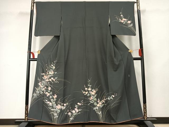 平和屋着物●訪問着　作家物　枝花文　正絹　逸品　AABD0440fy