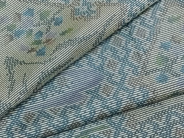 平和屋着物●本場大島紬　風景文　正絹　逸品　AABD0446fy