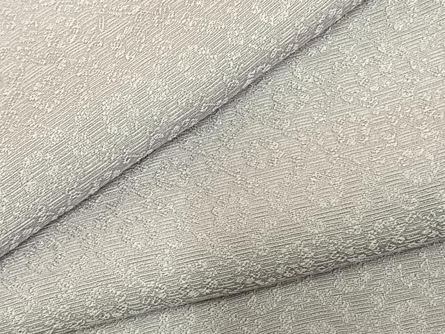 平和屋着物●お召　吉祥花地紋　白藤色　正絹　逸品　AABD0507fy