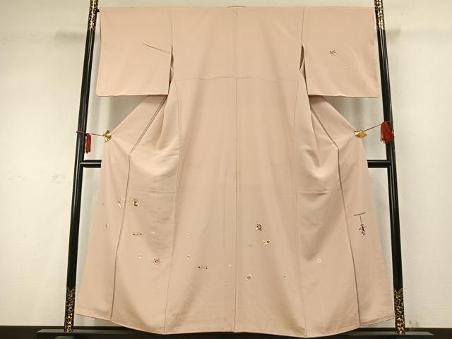 平和屋着物●京加賀友禅　百貫達雄　訪問着　宝尽くし文様　正絹　逸品　AABD0532fy