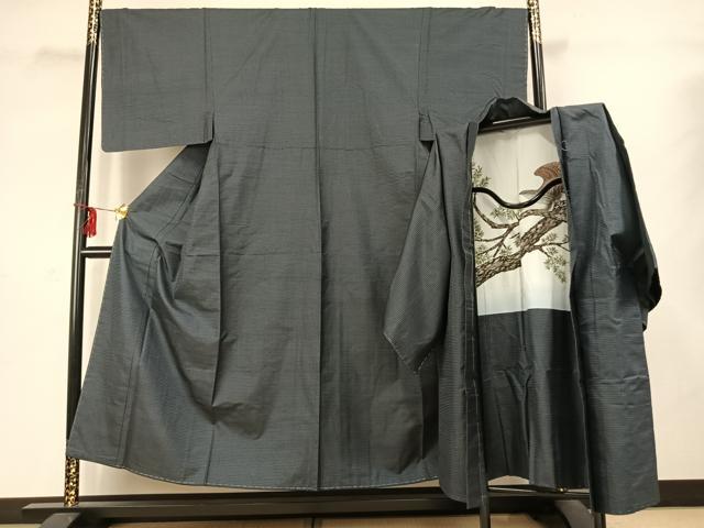 平和屋着物●男性　本場大島紬　アンサンブル　100亀甲　総詰め　キングサイズ　正絹　逸品　未使用　AABD0555fy