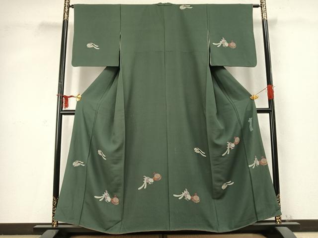 平和屋着物●世界的人形師　辻村寿三郎　ジュサブロー　訪問着　兎　正絹　逸品　AABD0558fy