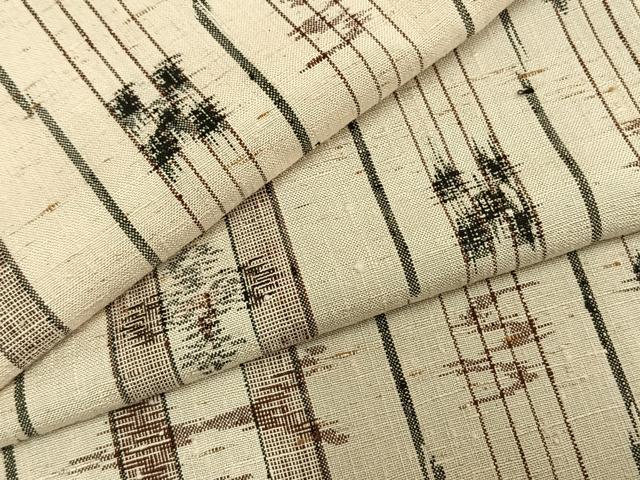 平和屋着物●ぜんまい紬　琉球絣　正絹　逸品　AABD0601fy