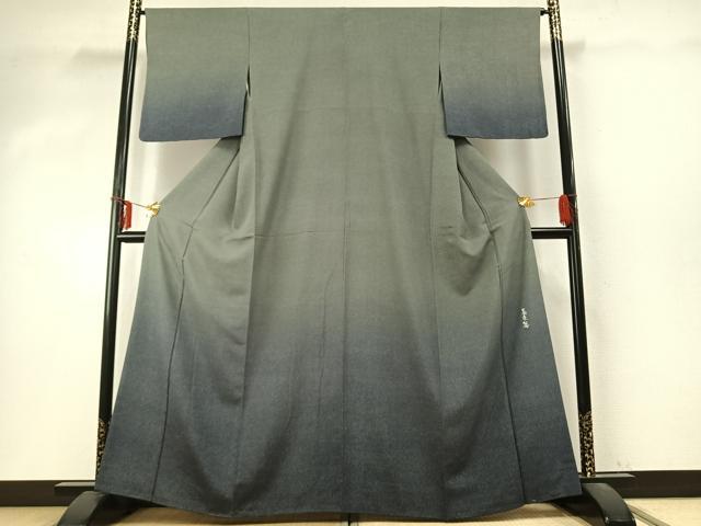 平和屋着物●訪問着　江戸小紋　蜃気楼　鮫小紋柄　暈し染め　正絹　逸品　AABD0626fy