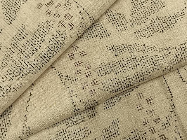 平和屋着物●本場結城紬　重要無形文化財　100亀甲　南天文　正絹　逸品　AABD0657fy