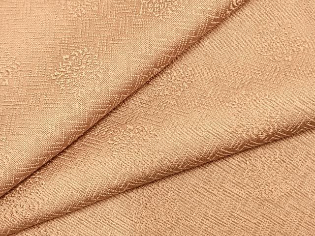 平和屋着物●上質な色無地　吉祥花地紋　宍色　正絹　逸品　AABD0662fy