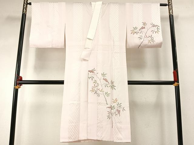 平和屋着物●長襦袢　無双仕立て　手描き　南天文　正絹　逸品　AABD0675fy