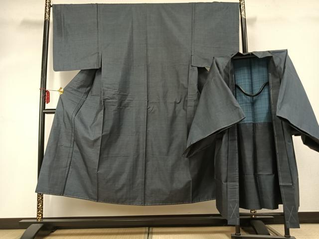 平和屋着物●男性　本場大島紬　アンサンブル　カタス9マルキ　正絹　逸品　未使用　AABD0689fy