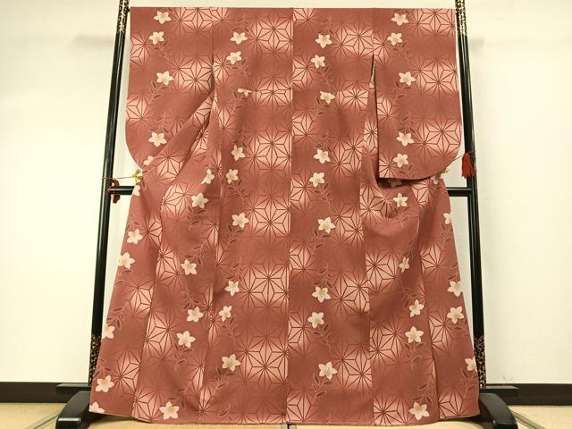 平和屋着物●世界的ファッションデザイナー 山本寛斎 kansaiブランド 小振袖 二尺袖 草花 麻の葉文様 暈し染め 洗える着物 AABD0693fy