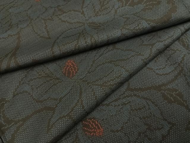 平和屋着物●本場大島紬　一元7マルキ　花唐草文　正絹　逸品　未使用　AABD0776ph