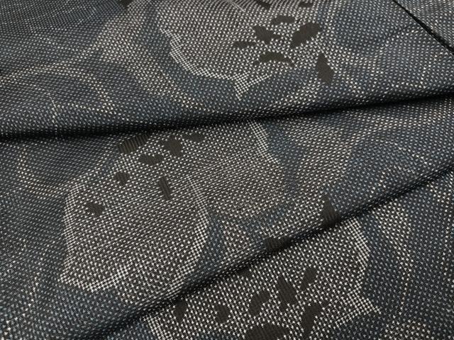 平和屋着物●本場大島紬　一元絣　草花文　正絹　逸品　AABD0830ph