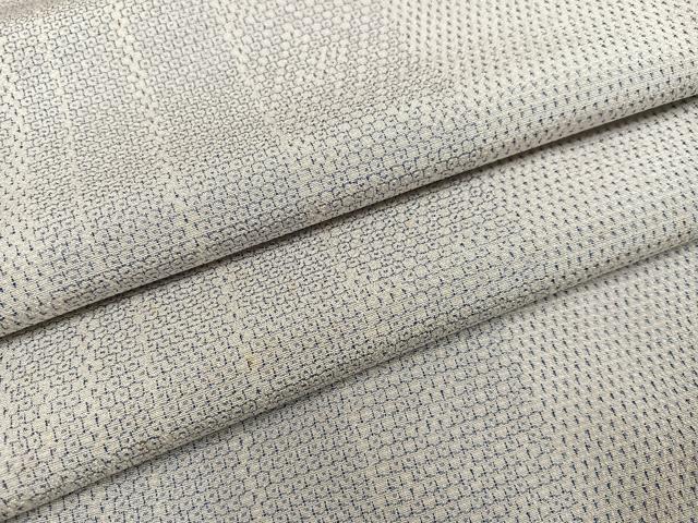 平和屋着物●本塩沢　110亀甲　間道　正絹　逸品　AABD0831ph