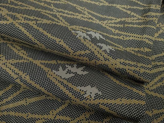 平和屋着物●本場大島紬　一元7マルキ　笹竹文　正絹　逸品　AABD0869ck