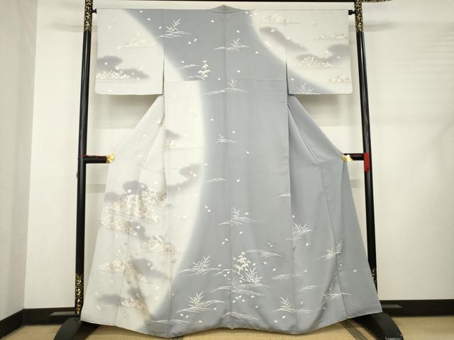 平和屋着物●訪問着　刺繍　吉祥文　暈し染め　金糸　正絹　逸品　AABD0881ck