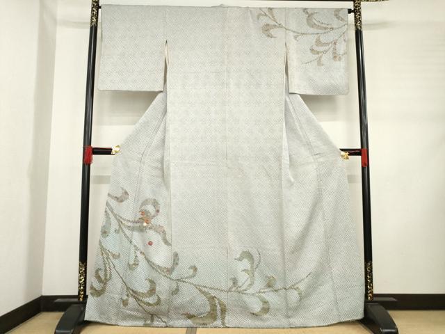 平和屋着物●訪問着　総絞り　刺繍　吉祥花文　金彩　正絹　逸品　AABD0959ck