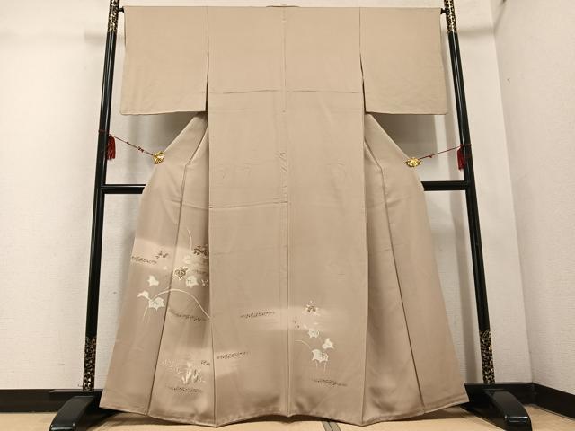 平和屋着物●訪問着　竹屋町刺繍　草花文　金彩　正絹　逸品　AABD0976ph