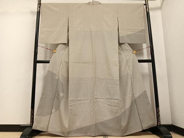 平和屋着物●本塩沢　訪問着　雪輪文　正絹　逸品　AABD1018ph