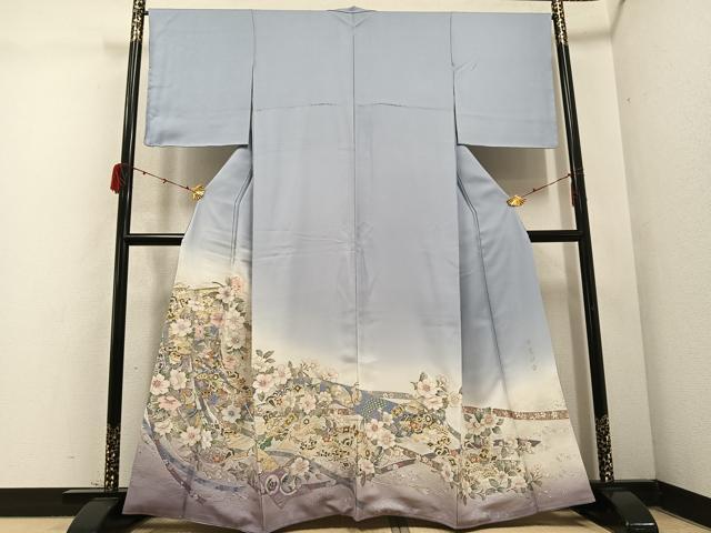 平和屋着物●豪華色留袖　寿光織　草麗融合　花宝尽くし　暈し染め　金銀糸　正絹　逸品　AABD1036ph