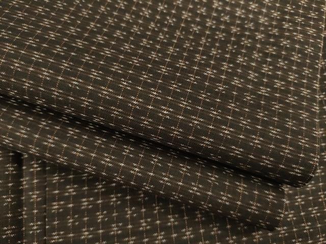 平和屋着物●本場大島紬　変わり格子　正絹　逸品　AABD1142ck