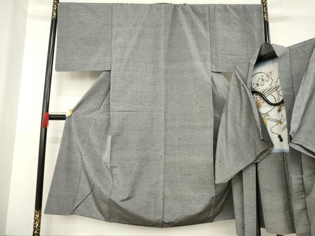 平和屋着物●男性　紬　アンサンブル　霞文　正絹　逸品　AABD1149ck