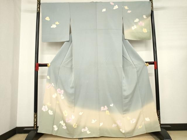 平和屋着物●訪問着　舞花文　暈し染め　正絹　逸品　AABD1606ck