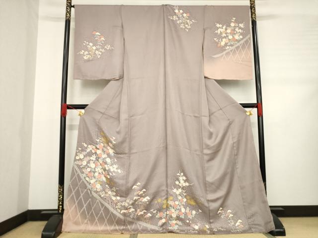 平和屋着物●訪問着　花籬文　伊と幸　暈し染め　金彩　仮絵羽　正絹　逸品　未使用　AABD1622ck