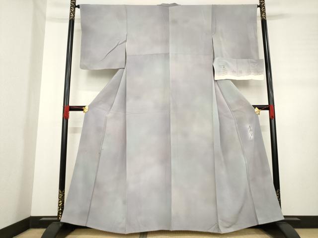 平和屋着物●染色作家　斉藤三才　小紋　霞文　正絹　逸品　AABD1630ck