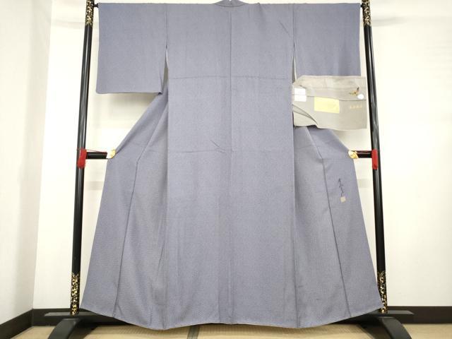 平和屋着物●染色作家　斉藤三才　小紋　小花文　美保姿苑　反端付き　正絹　逸品　AABD1638ck