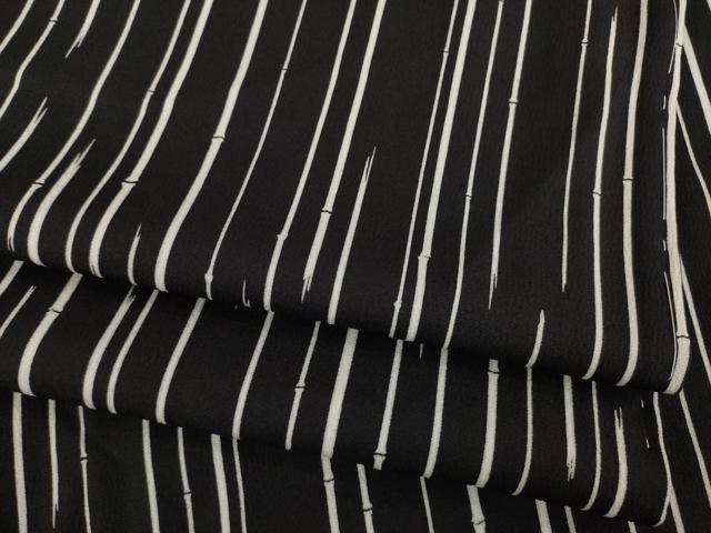 平和屋着物●上質な小紋　竹尽くし　黒地　正絹　逸品　AABD1639ck