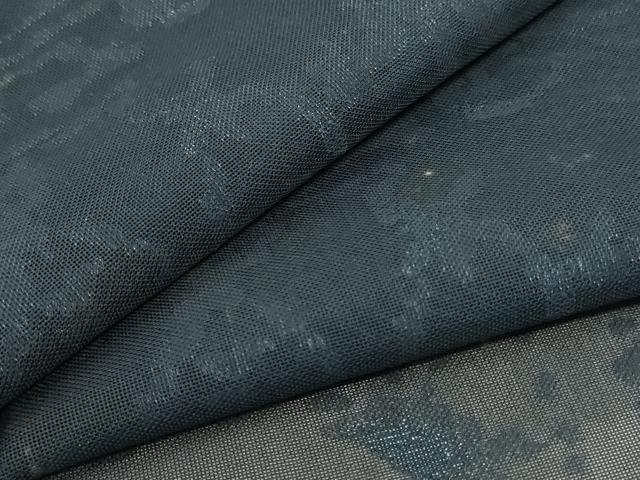 平和屋着物＊夏物　小紋　紗　草花文　正絹　逸品　AABD3307jd