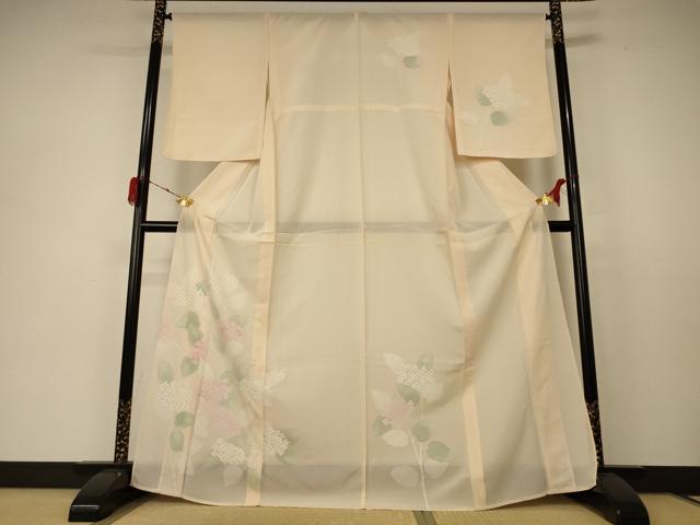 平和屋着物＊夏物　訪問着　絽　刺繍　紫陽花　正絹　逸品　未使用　AABD3310jd