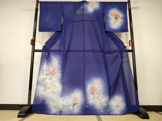 平和屋着物＊夏物　訪問着　絽　草花文　暈し染め　洗える着物　未使用　AABD3322jd