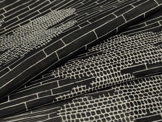 平和屋着物＊夏物　小紋　絽　横段文　洗える着物　AABD3326jd