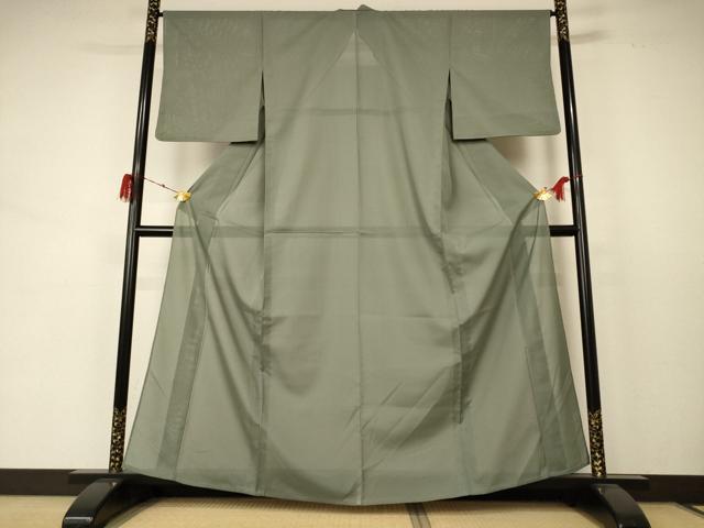 平和屋着物＊夏物　色無地　絽　岩井茶色　洗える着物　AABD3331jd