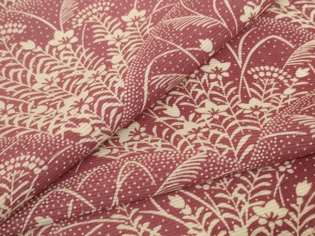 平和屋着物＊夏物　小紋　絽　草花文　正絹　逸品　AABD3369jd