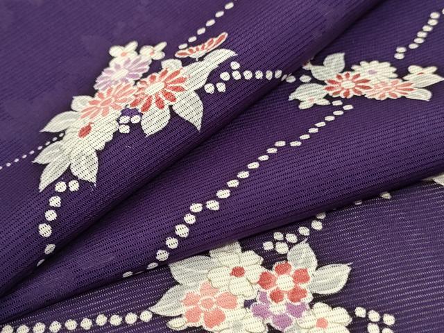 平和屋着物＊夏物　小紋　絽　草花文　正絹　逸品　未使用　AABD3372jd