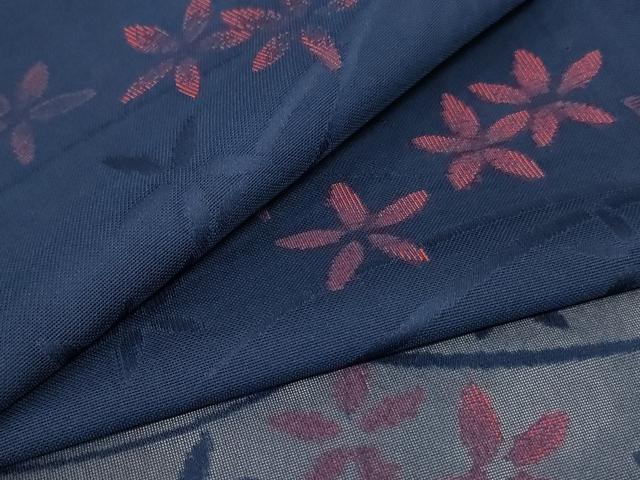 平和屋着物＊夏物　小紋　紗　芝花文　正絹　逸品　AABD3386jd