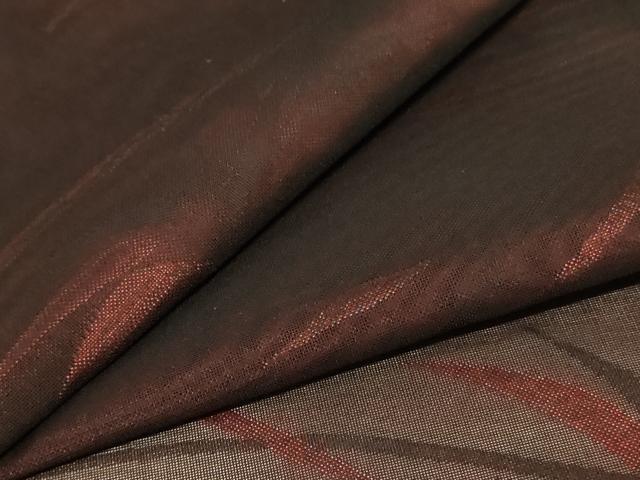 平和屋着物＊夏物　小紋　草葉紋紗　正絹　逸品　AABD3398jd