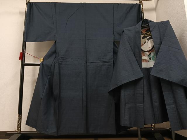 平和屋着物●男性　本場大島紬　アンサンブル　100亀甲　総詰　正絹　逸品　AABD3403ph