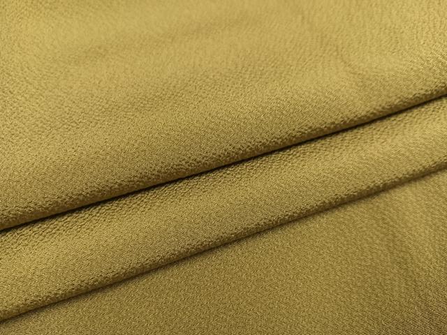 平和屋着物●上質な色無地　油色　正絹　逸品　AABD3417ph