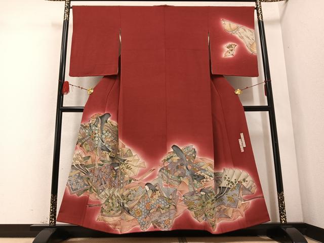 平和屋着物●友禅師・京の名工・伝統工芸士・樽本伊勢蔵　訪問着　女人文　暈し染め　金銀彩　正絹　逸品　AABD3458ph